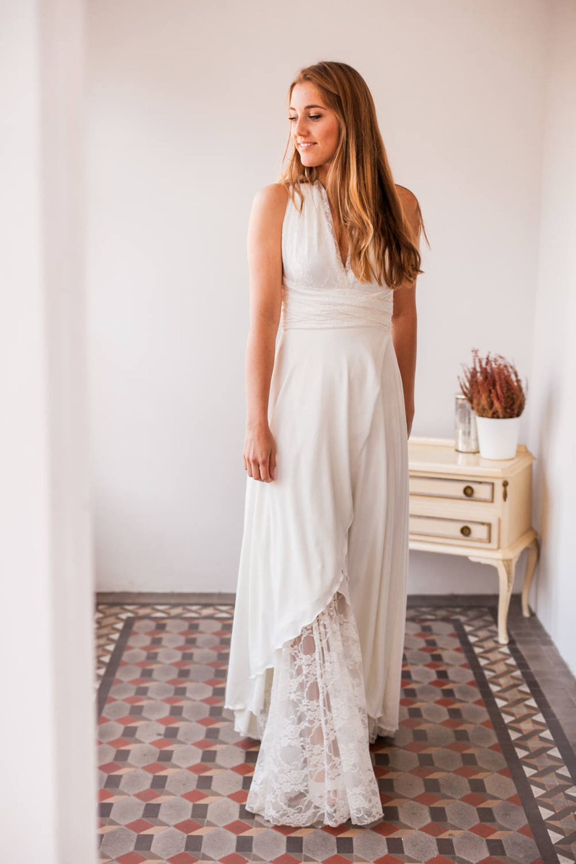 Open Front Wedding Dress Open Front Lace Wedding Dress High - Etsy