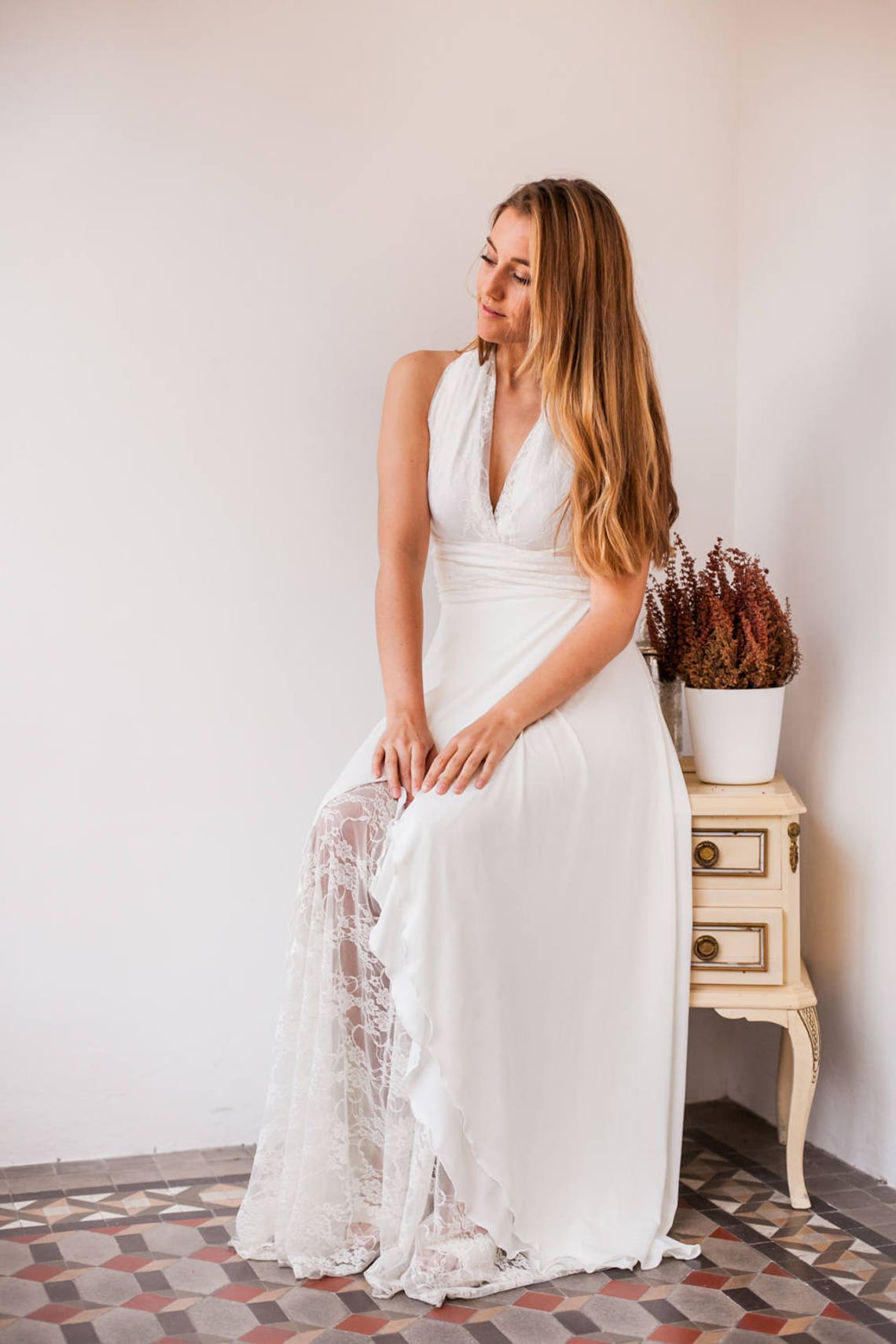 Open Front Wedding Dress Open Front Lace Wedding Dress High - Etsy