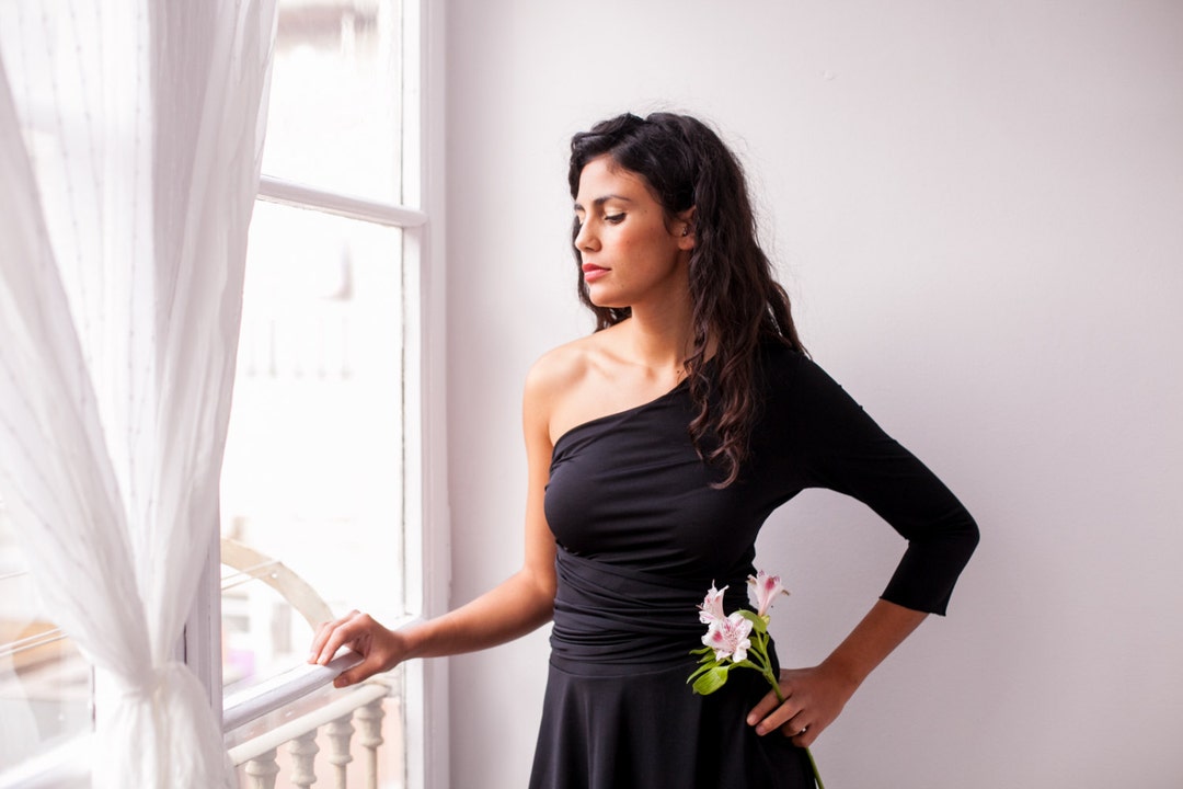 Multi Way Wrap Dress With Sleeves, New Year Eve Black Convertible Wrap ...