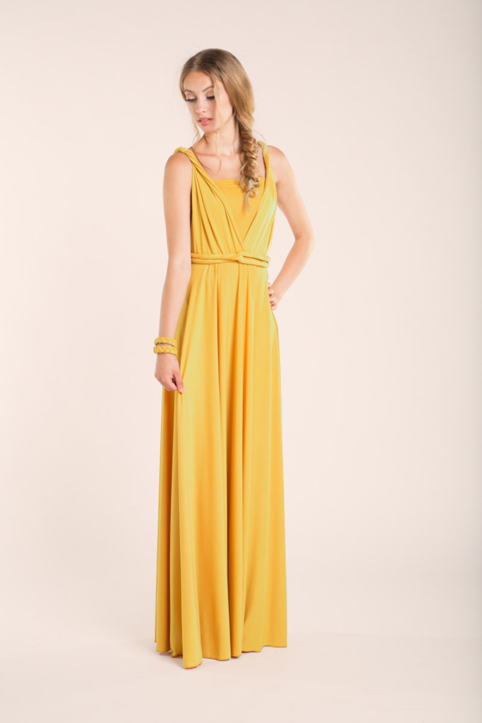 Prom Dress, Mustard Prom Dress, Mustard Yellow Bridesmaid Dress, Yellow ...