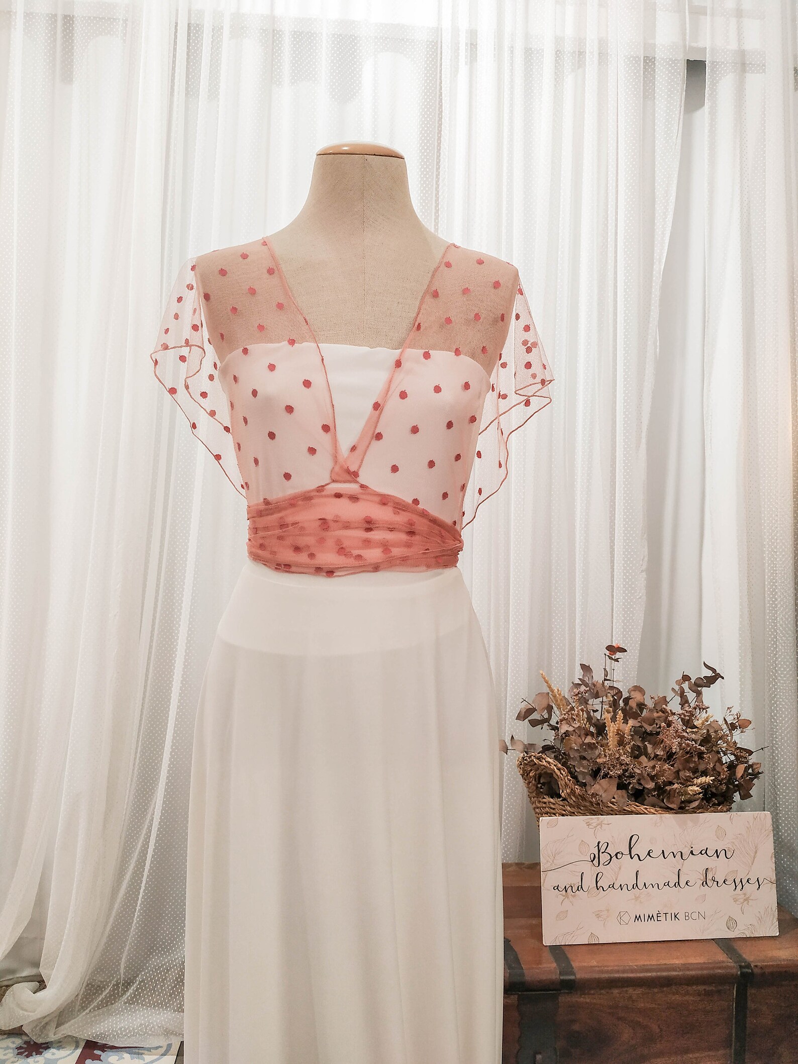 Romantic Tulle Beige Wedding Dress, Beige Tulle Wedding Gown, Beige ...