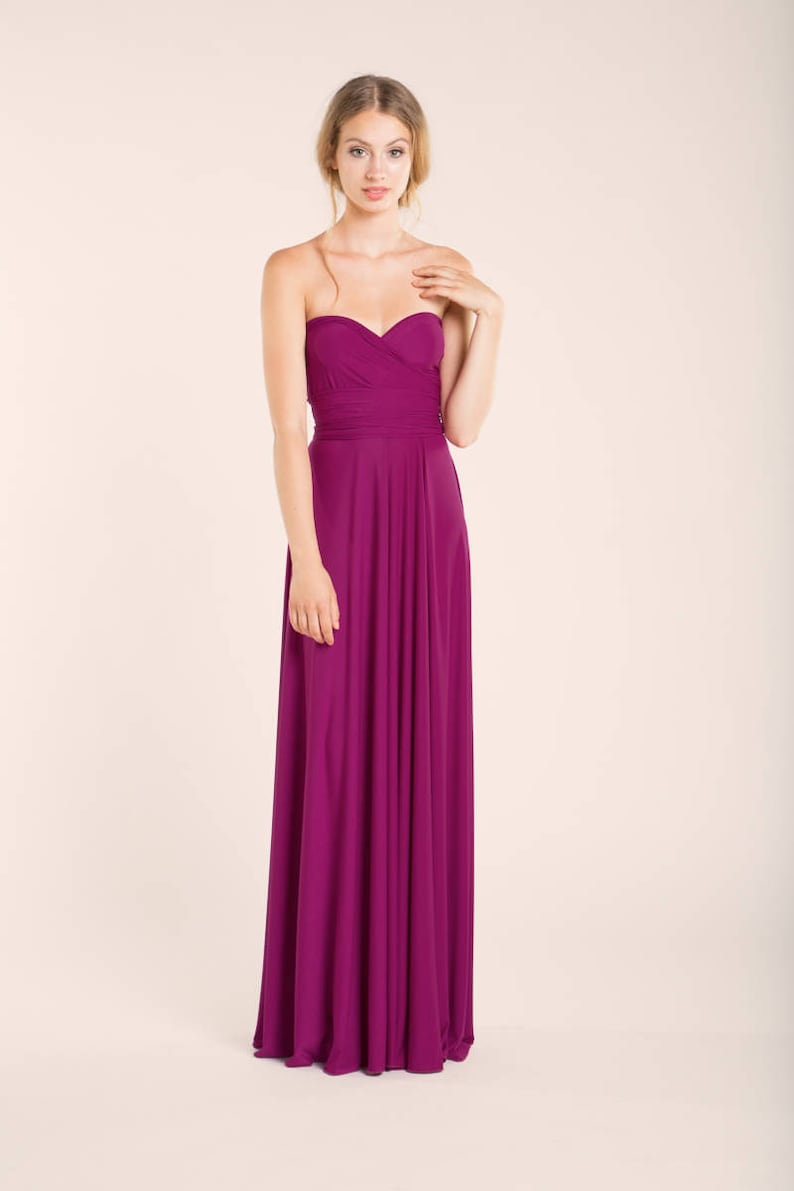 Orchid long multi way dress multi way bridesmaid dress pink | Etsy