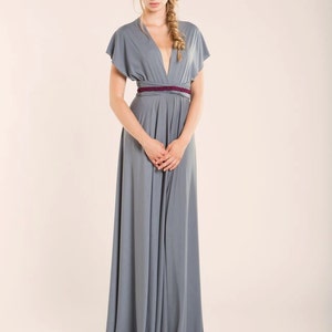 Silver Grey Infinity Dress, Neutral Grey Dress, Long Grey Dress, Silver ...