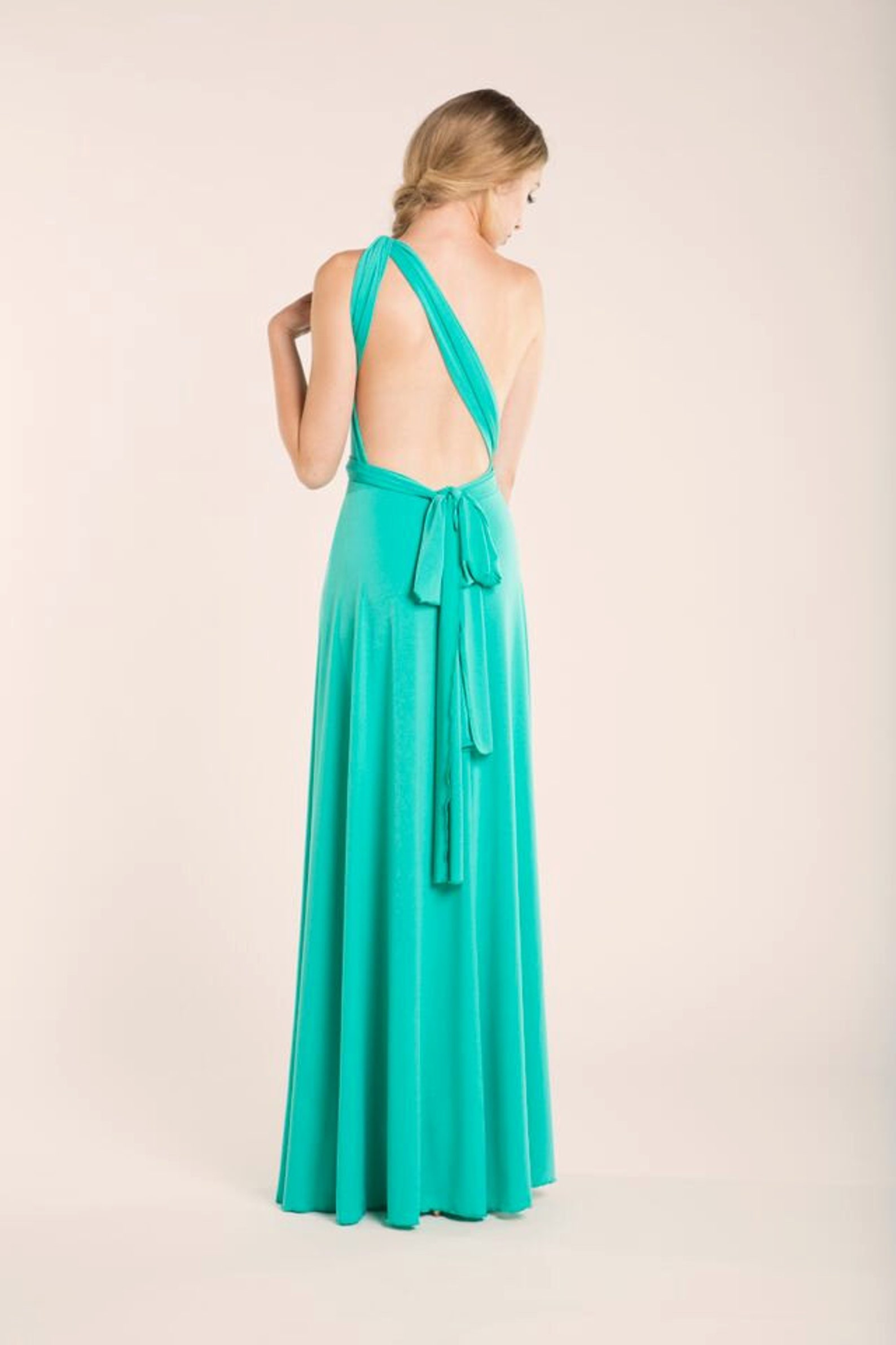 Light Turquoise Long Dress, Light Turquoise Floor Length Infinity Dress ...