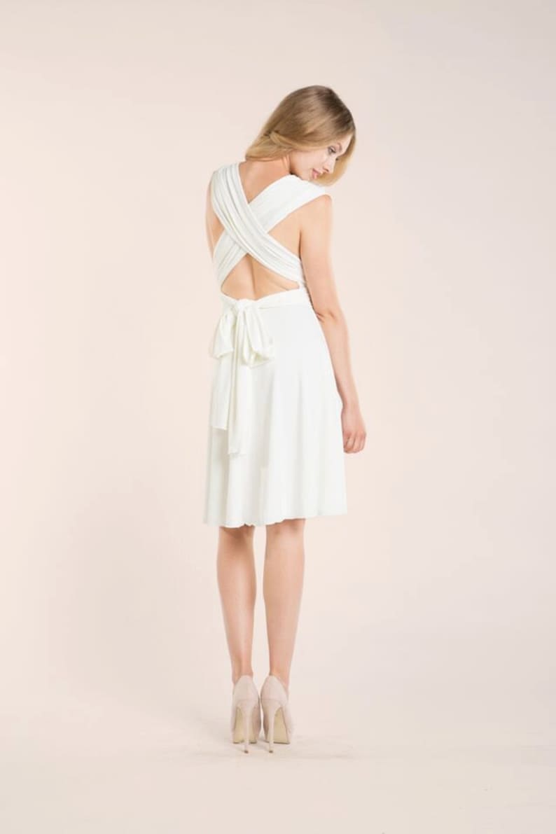 White Reception Dress, Short White Wrap Dress, Wedding Reception ...
