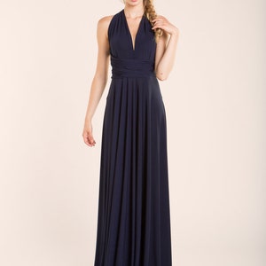 Indigo Blue Bridesmaid Dress, Denim Blue Long Bridesmaid Dress ...