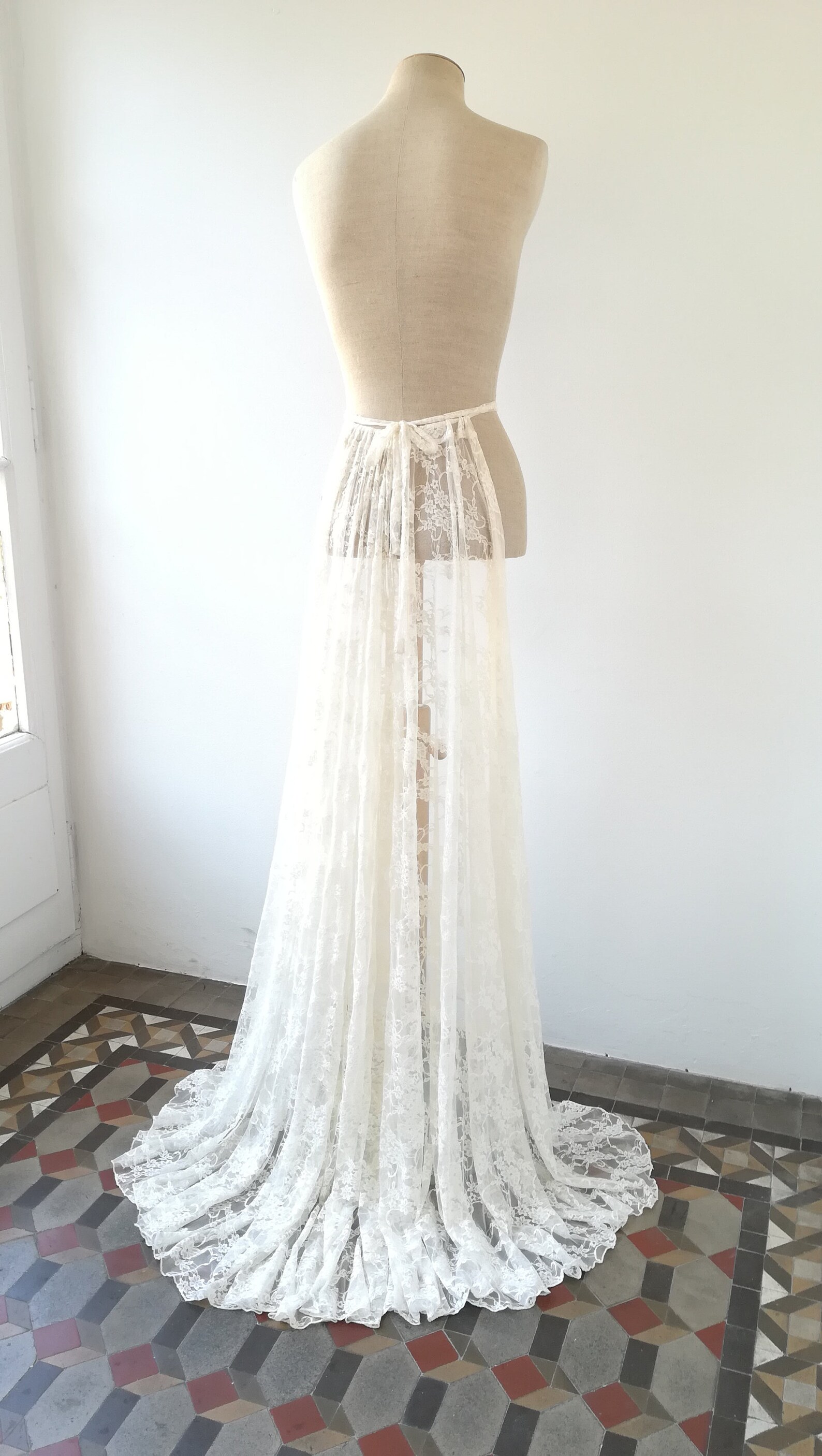 Lace Detachable Train for Wedding Dress Romantic Bridal | Etsy