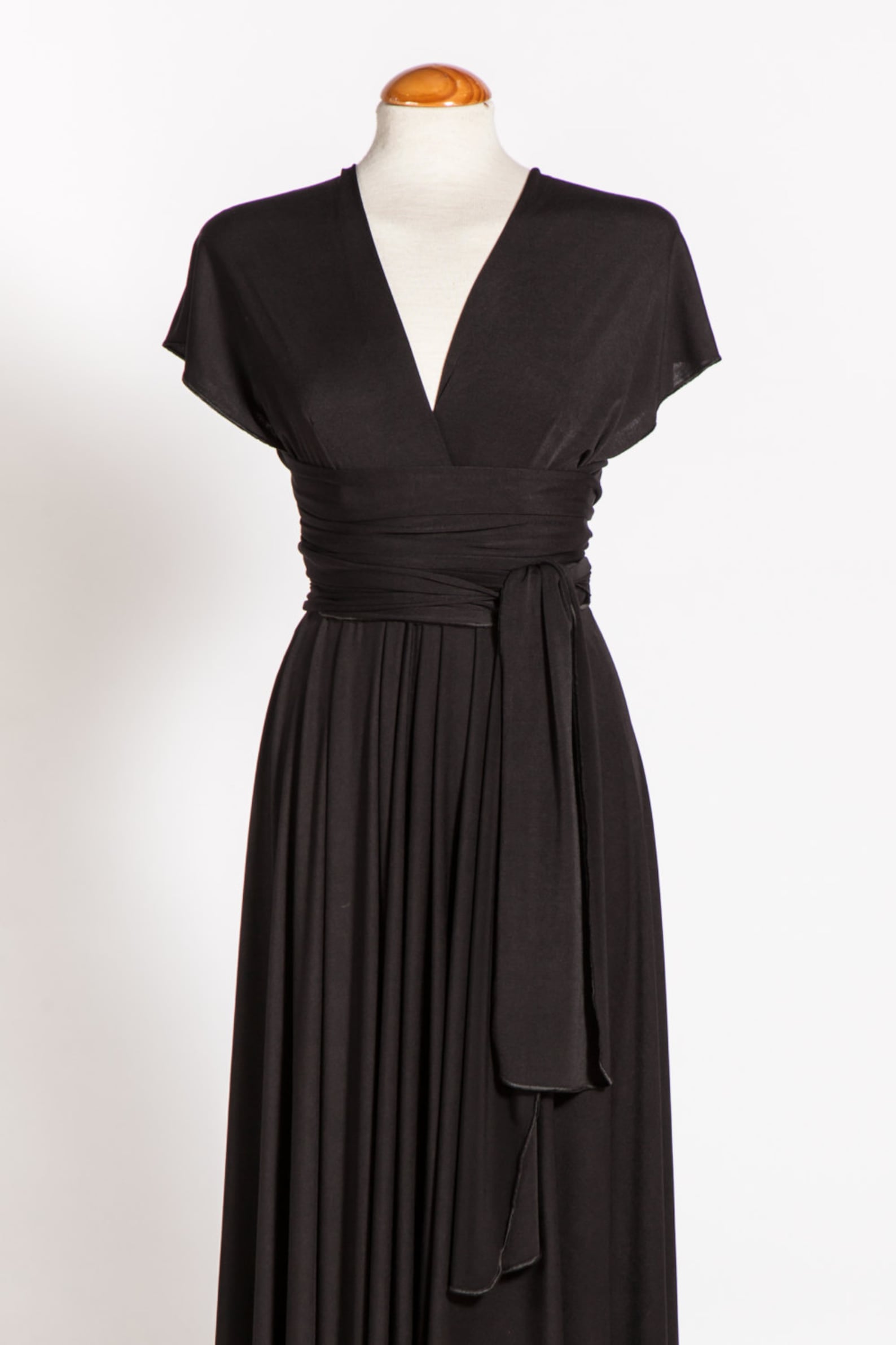 Black Maxi Dress, Infinity Long Dress, Black Gown, Party Wrap Dress ...