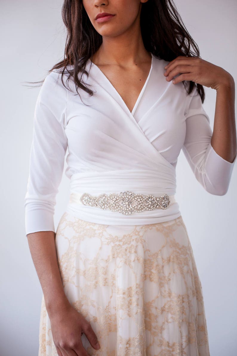 Long Sleeve Wedding Top Bridal Top With Long Sleeves White - Etsy