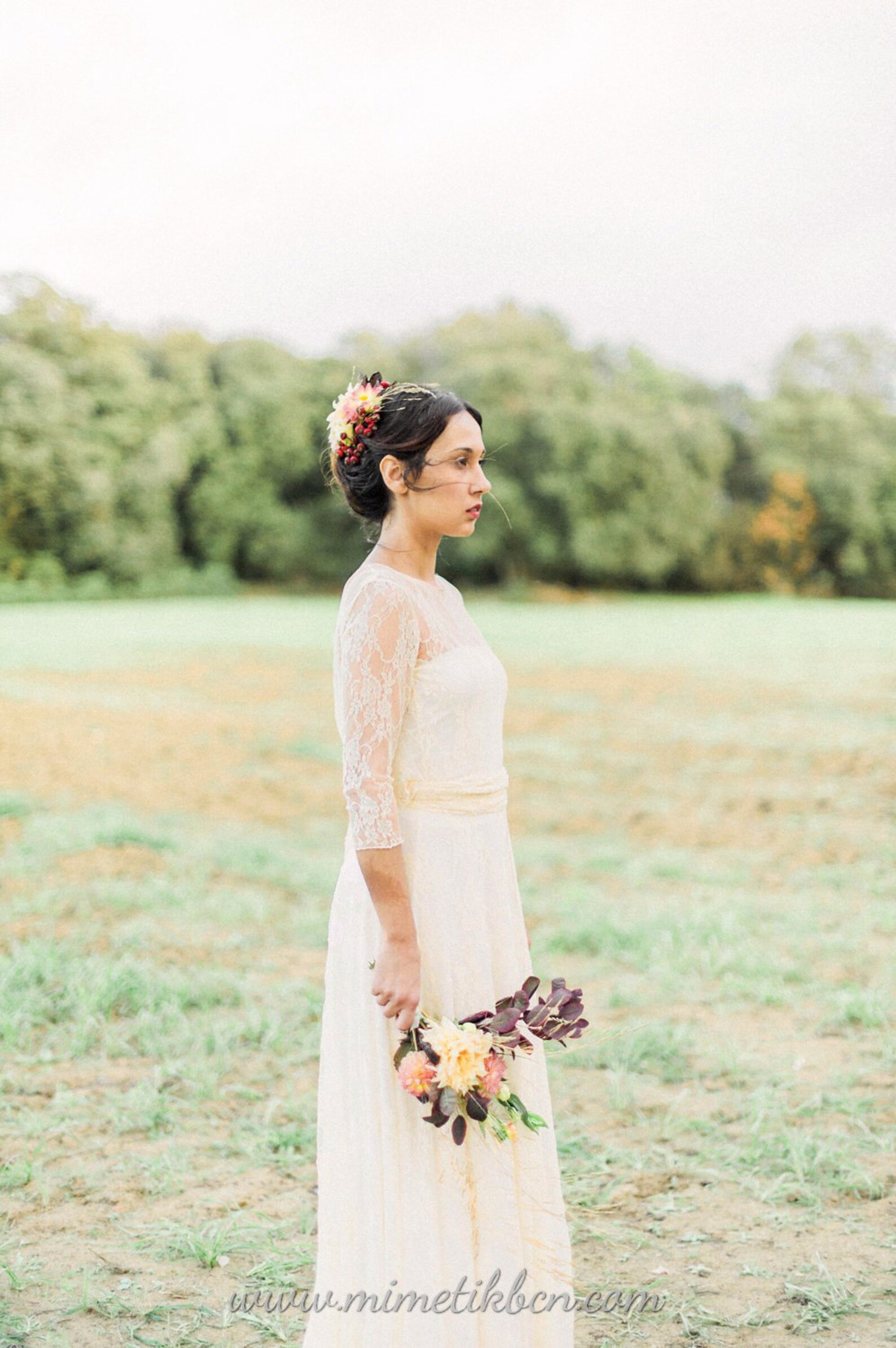 Backless Bridal Gown With Sleeves, Long Sleeve Bridal Gown Backless ...