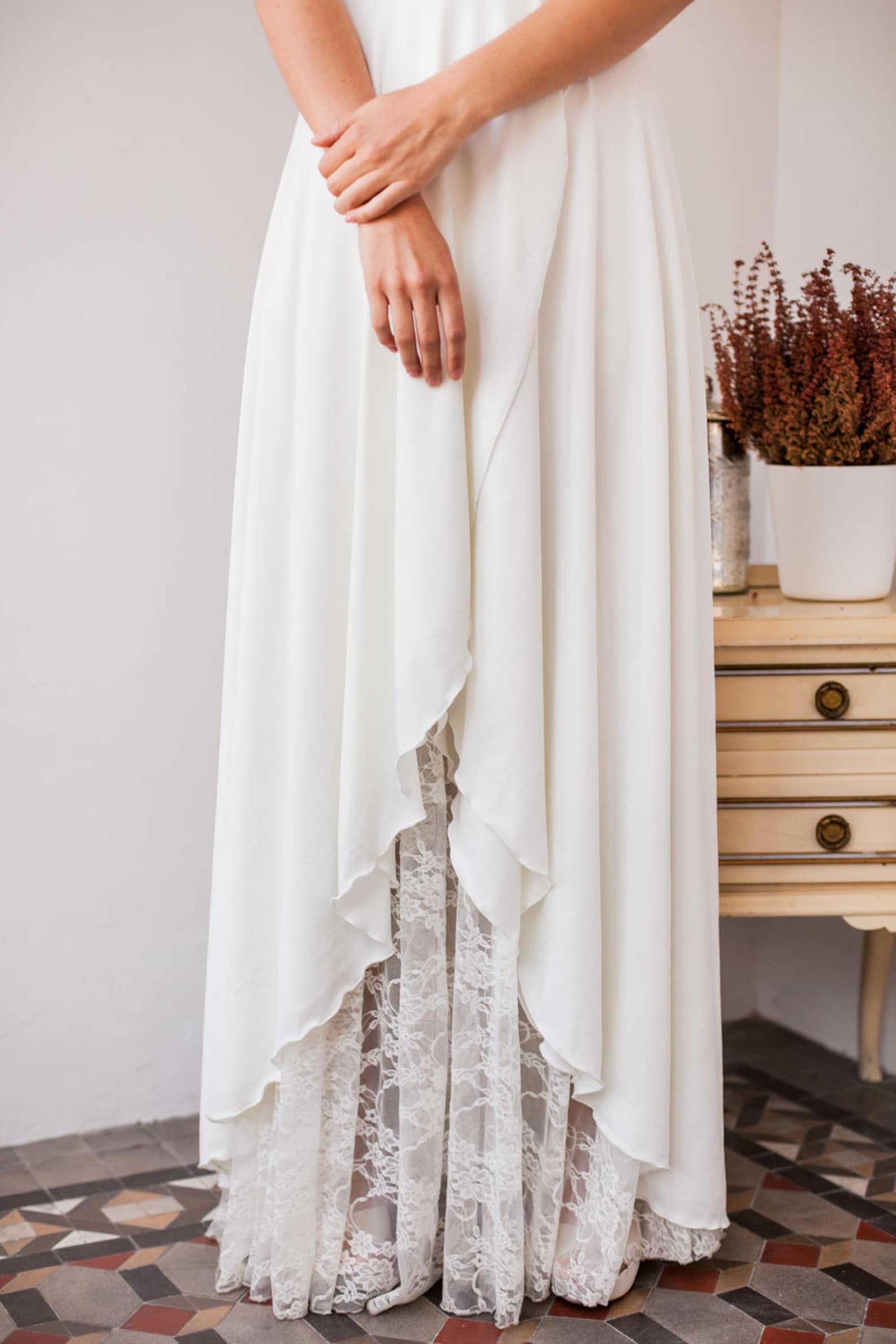 Open Front Wedding Dress Open Front Lace Wedding Dress High - Etsy