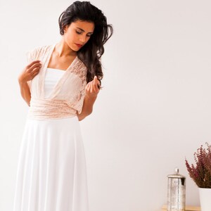 Lace Infinity Top, Wrap Bridal Top, Champagne Lace Wrap, Multi-way Lace ...