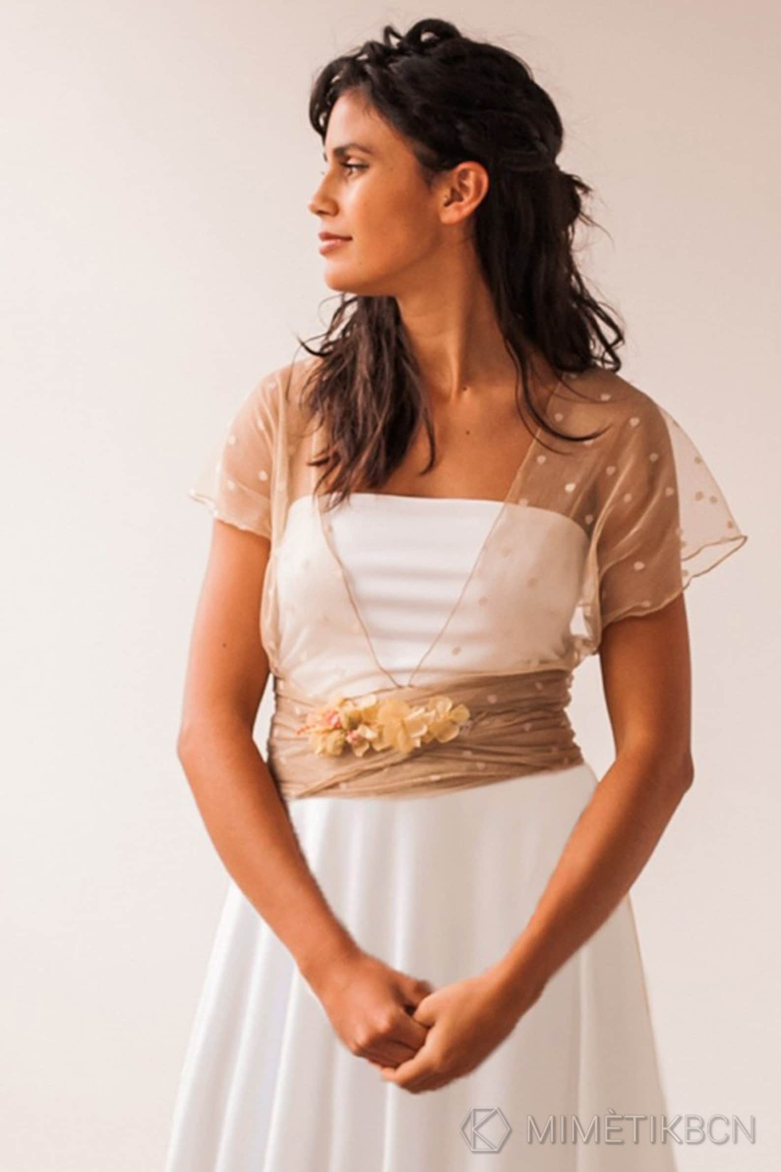 Romantic Tulle Beige Wedding Dress Beige Tulle Wedding Gown - Etsy