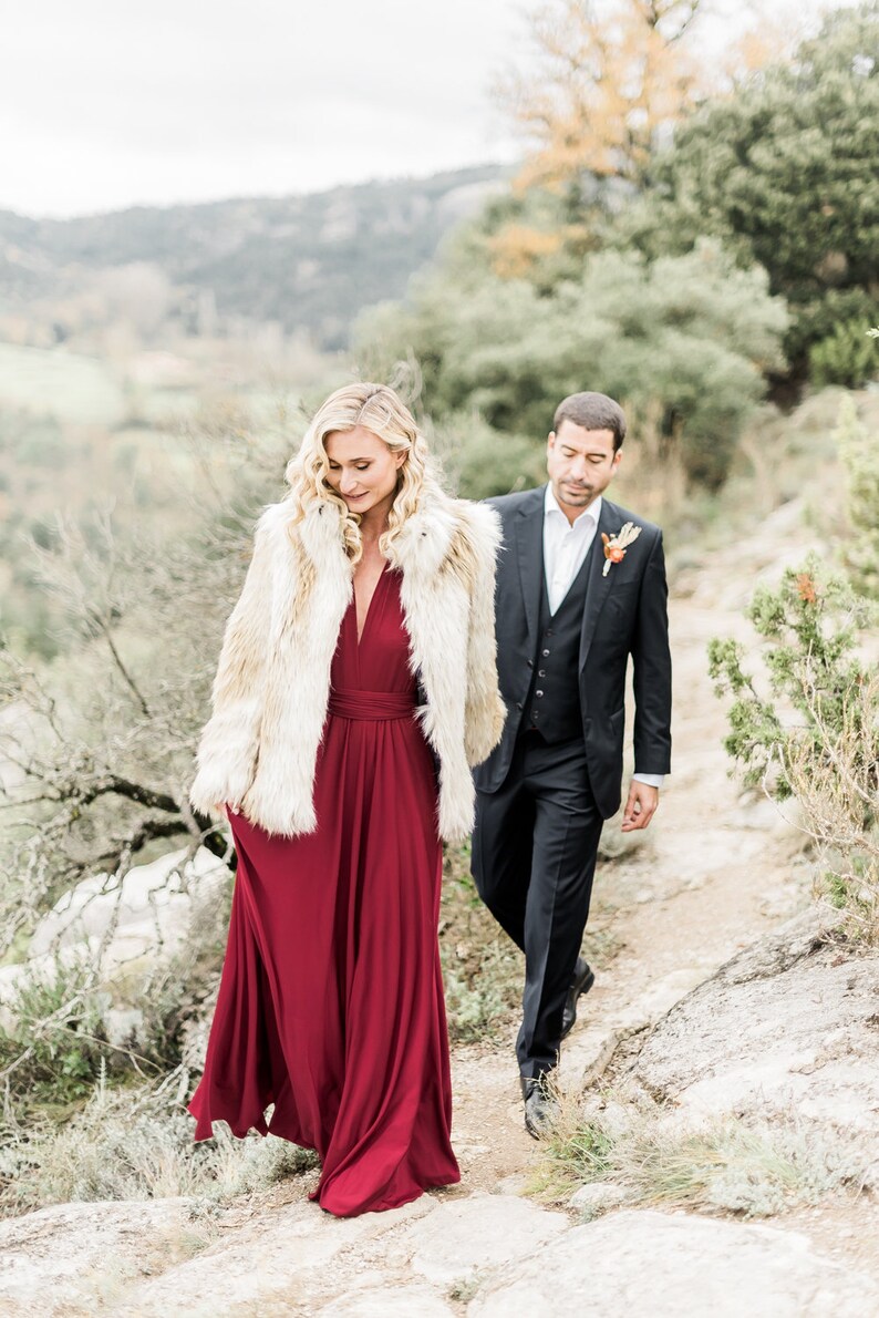 Mariage Marsala Marsala robe de infini maxi Robe Longue | Etsy