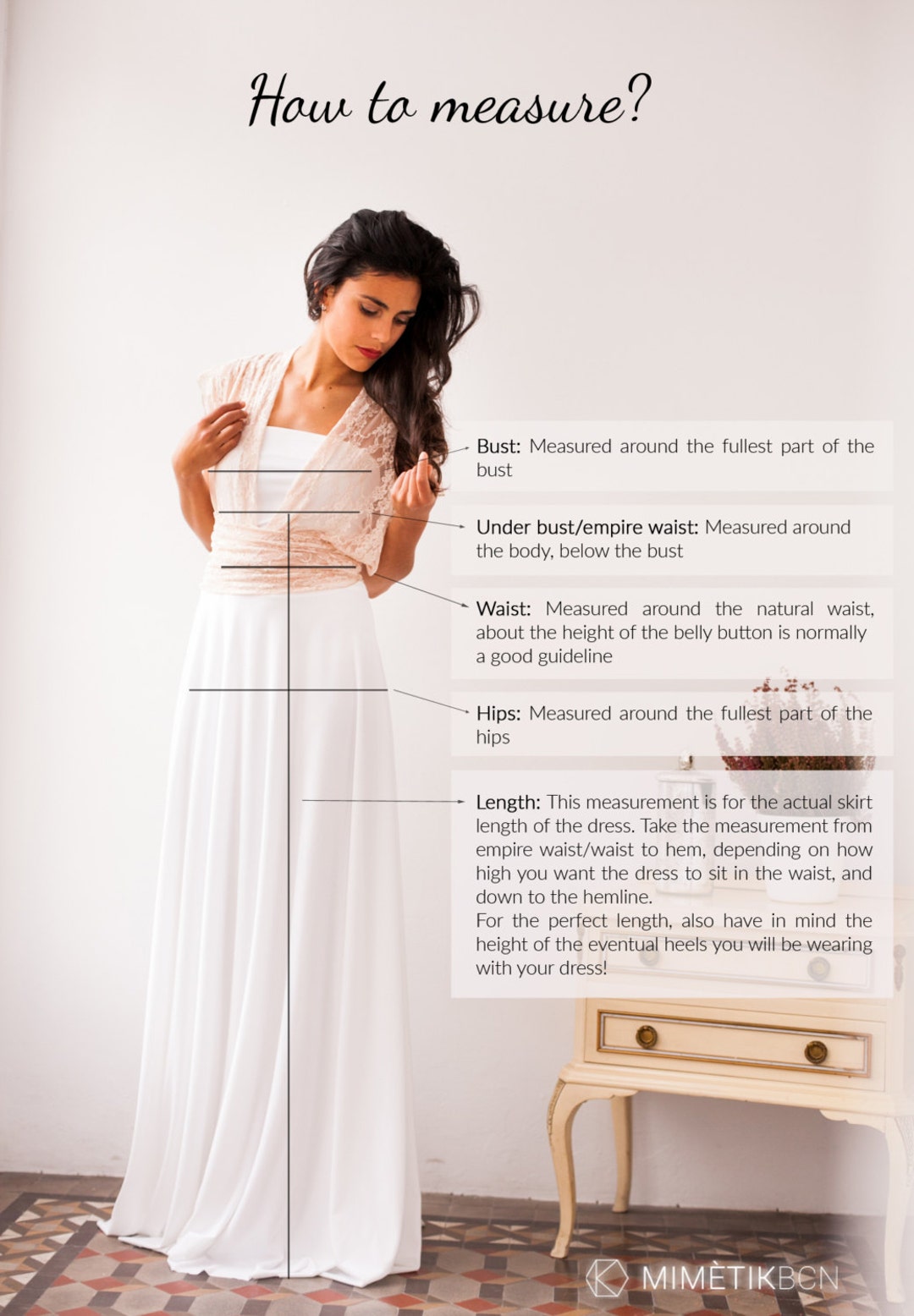 How-to-measure Guide for Your GALA "made-to-measure" Dress, Mimètik Bcn ...