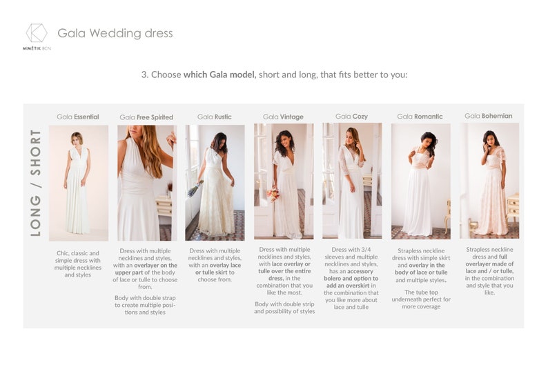 How-to-choose your wedding dress guide for Mimetik wedding | Etsy