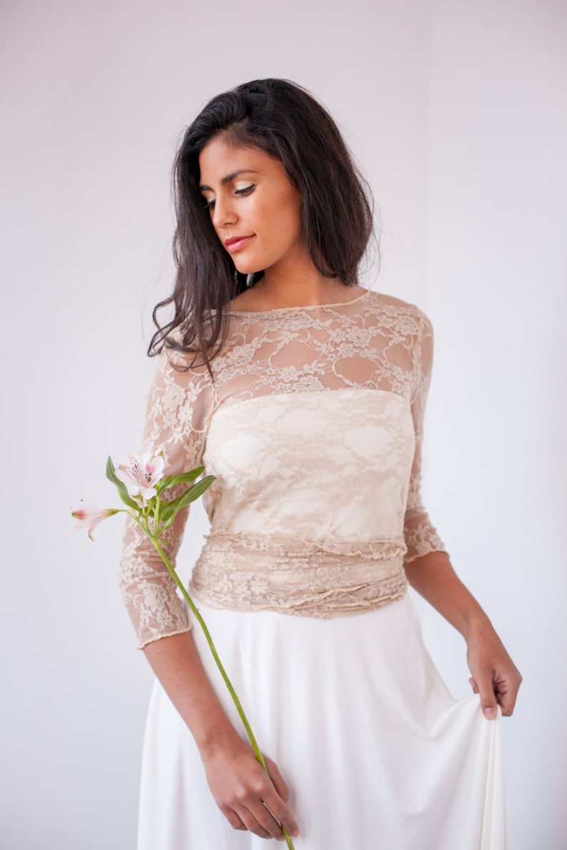 Lace Shrug, Golden Lace Shrug, Golden Lace Bolero, Convertible Lace ...