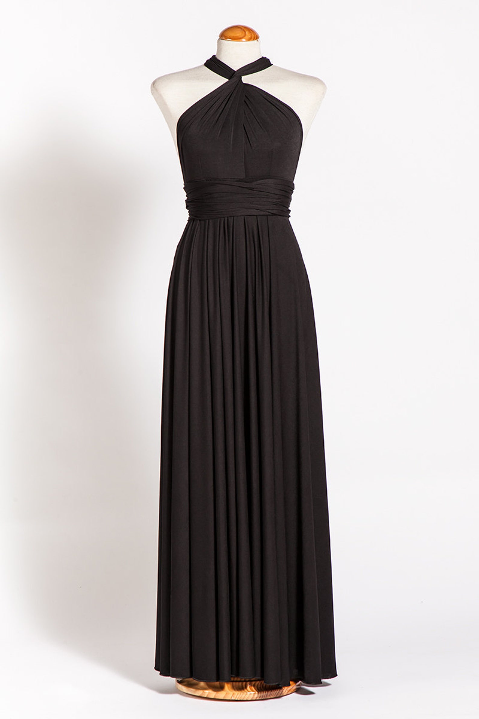 Black Maxi Dress, Infinity Long Dress, Black Gown, Party Wrap Dress ...