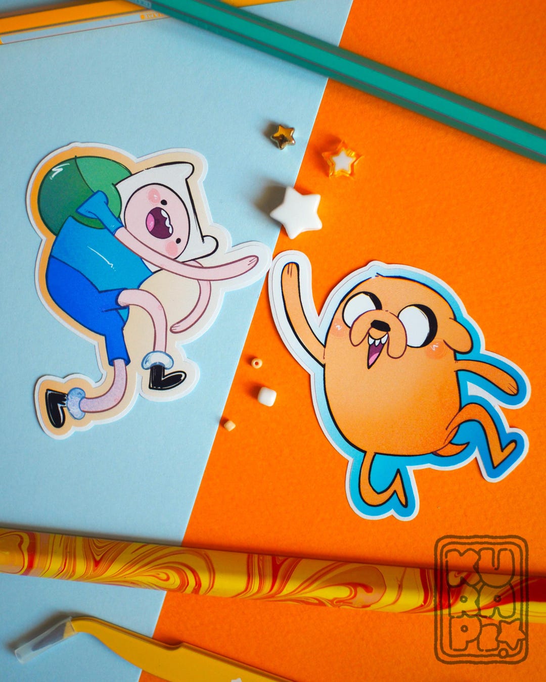 Adventure Time Stickers - Finn & Jake - High Five! // Cute Couple, Meme ...