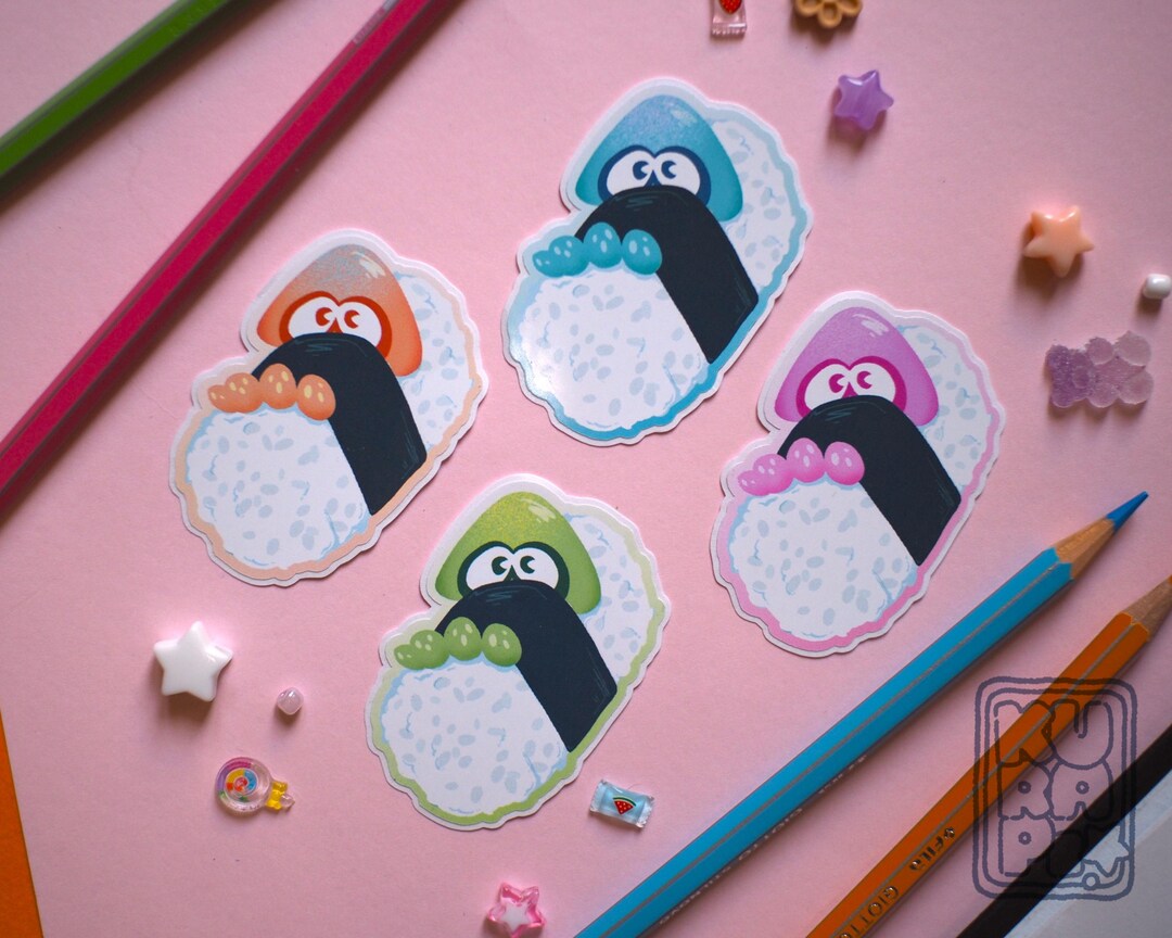 Splatoon Sushi - Stickers // Cute Chibi Animal Sticker, Squid, Funny ...