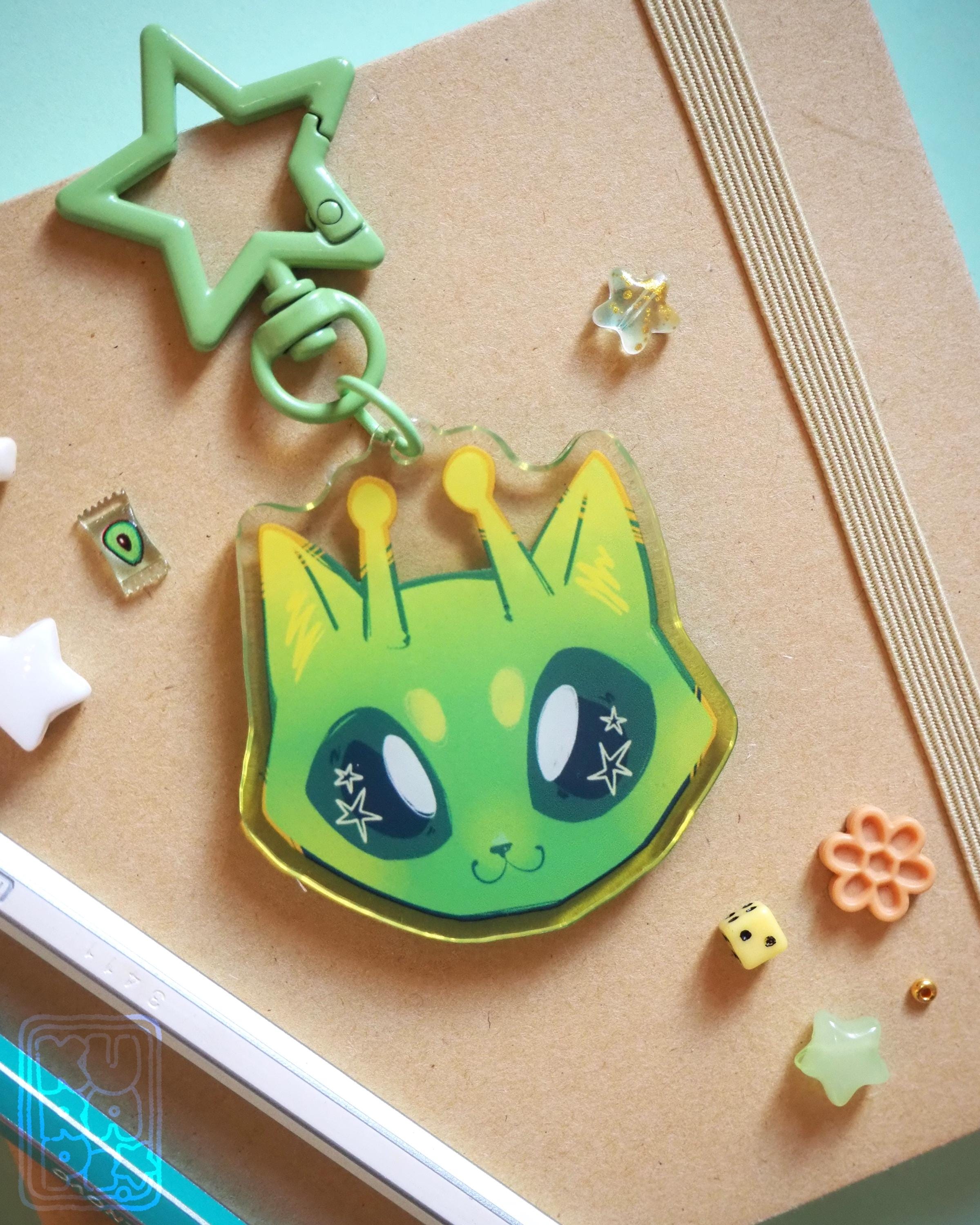 Alien Kitty Cat Keychain: Double Sided Gradient Acrylic Charm - Etsy