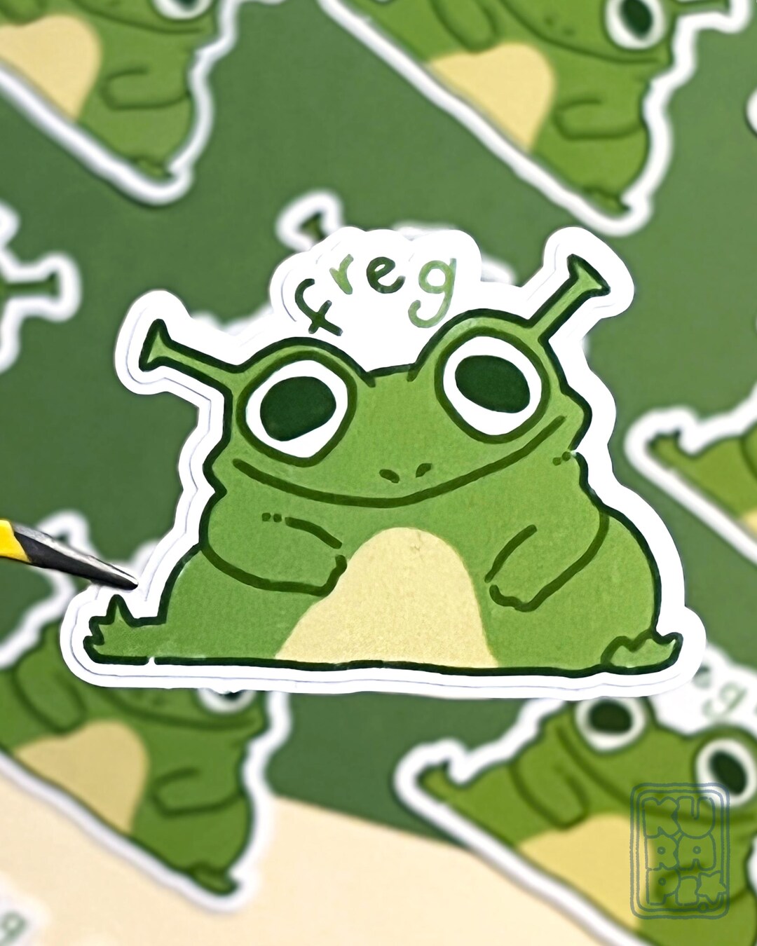 Freg Sticker: Ogre Frog Meme Sticker - Etsy
