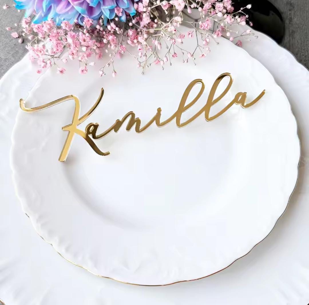 Custom Acrylic Wedding Placecards Luxury Laser Cut Name Wedding Table ...