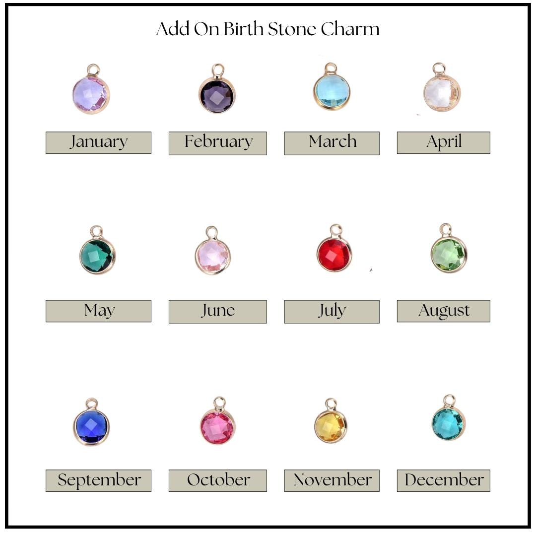 Birthstone Charm Add-on for Necklace | Add a Birthstone to Your Jewelry ...