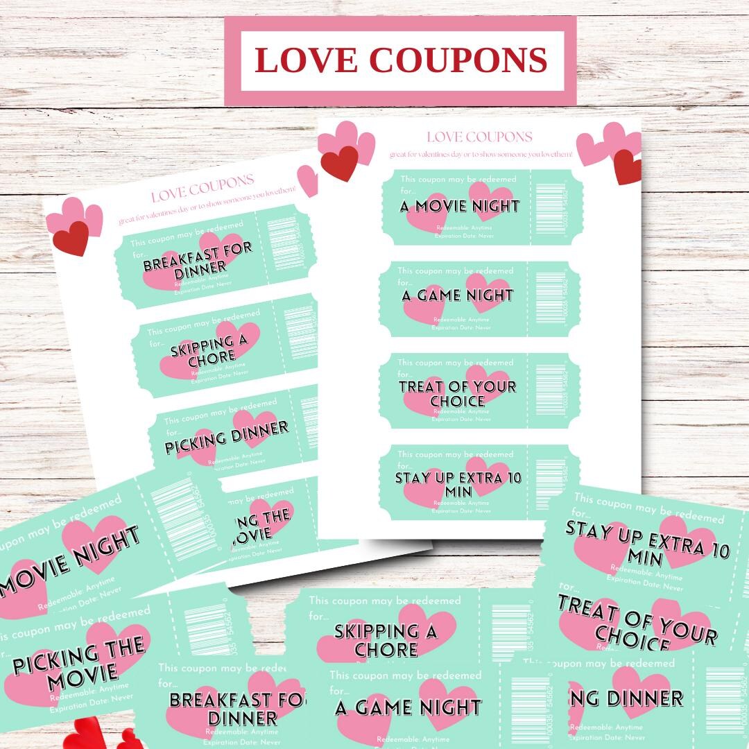 Editable Love Coupons for Kids, Printable Kids Love Coupons, Kids ...
