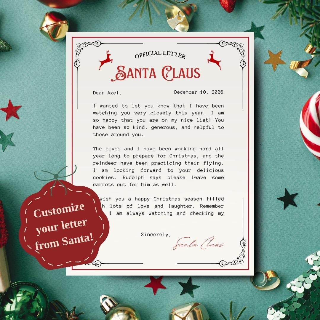 Letter From Santa Template Digital Download Printable, Elf on the Shelf ...