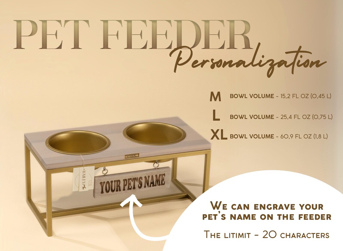 Personalized Elevated Cat Table, Feeding Station for Large and Small ...