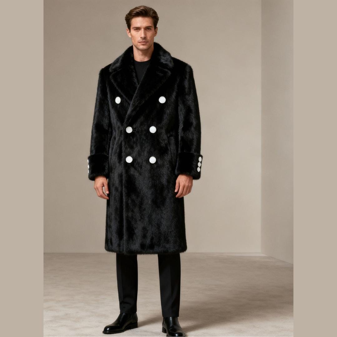 Handmade Men’s Full Black Mink Fur Coat | Luxury FIA Royale - Etsy
