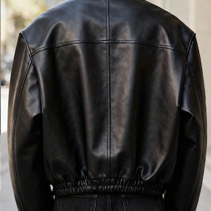 Oversized Matte Black Full-grain Leather Jacket: Luxury Streetwear - Etsy