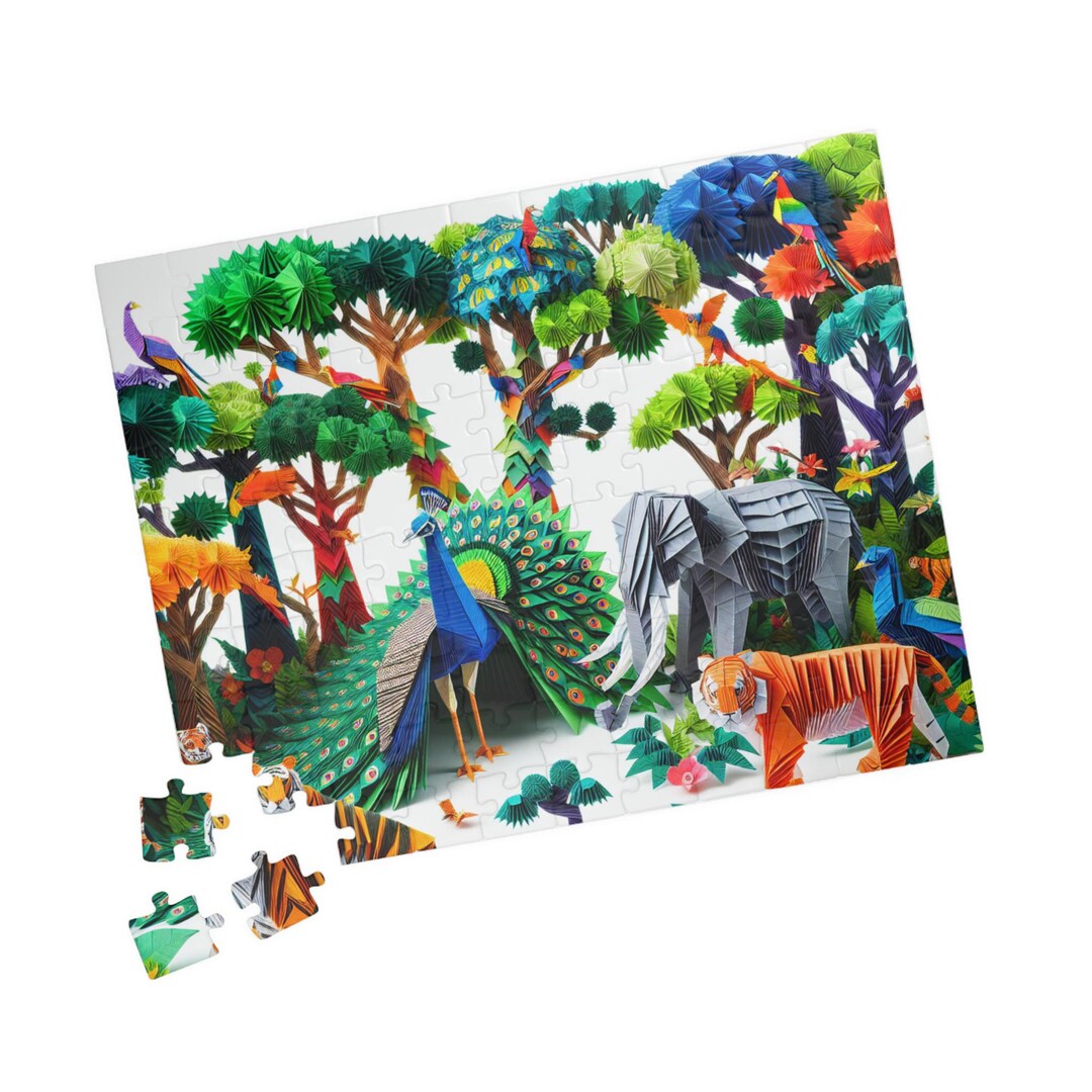 110 Piece Origami Jungle Animal Puzzle, India's Wild Kingdom, Kids ...