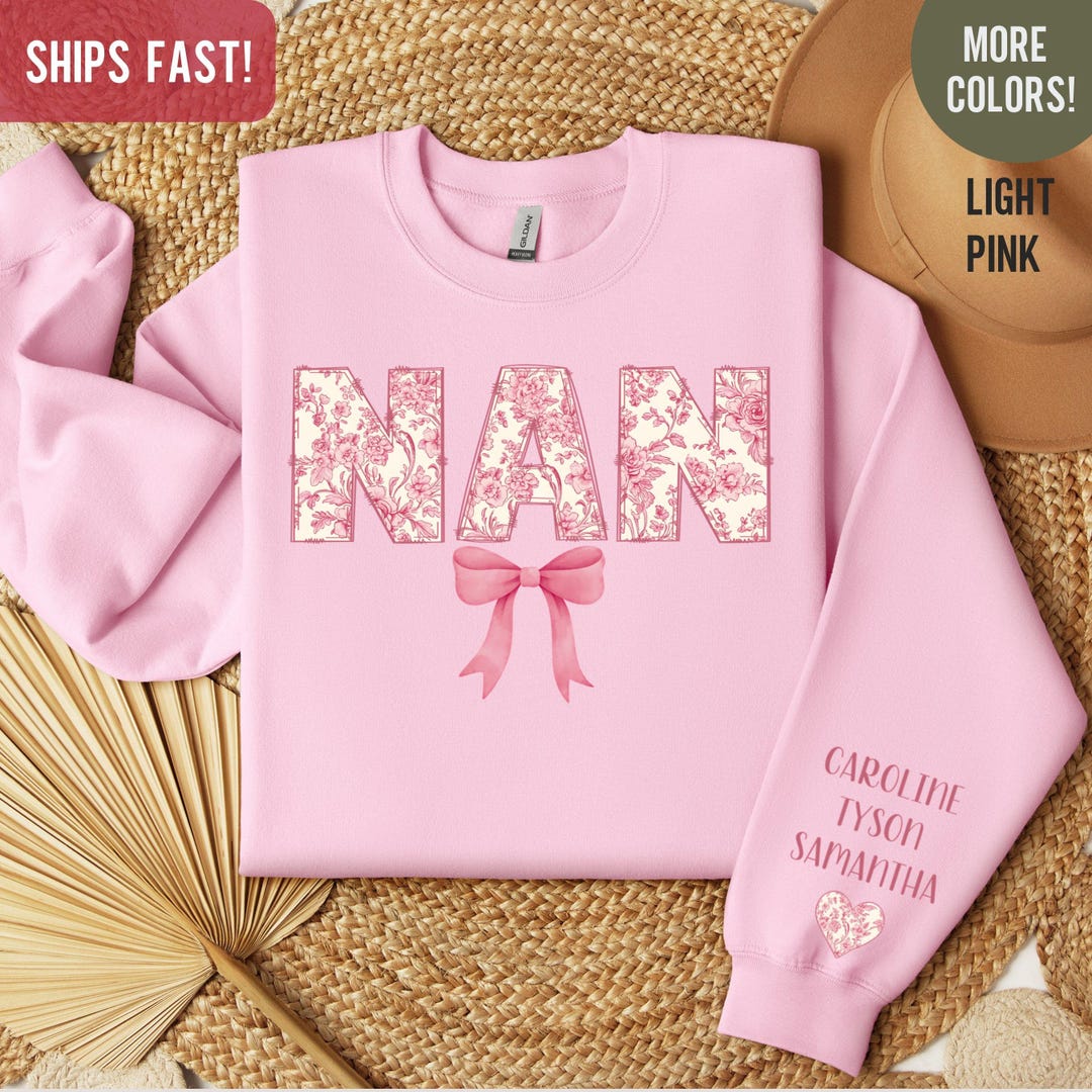 Custom Floral Nan Shirt, Personalized Floral Nan Sweatshirt ...