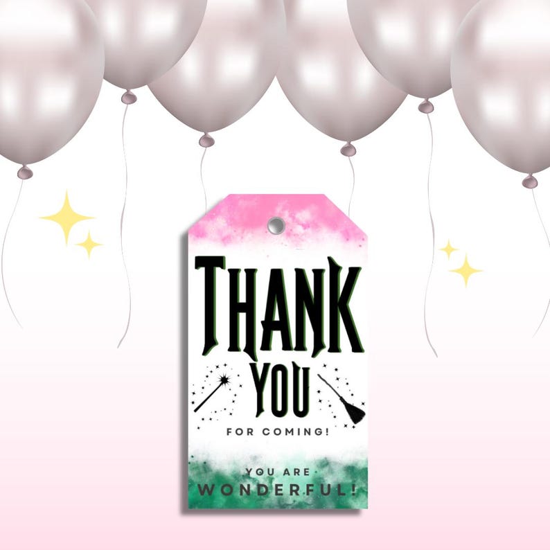 Printable Birthday Party Favor Tags Wicked the Movie Party Supplies ...