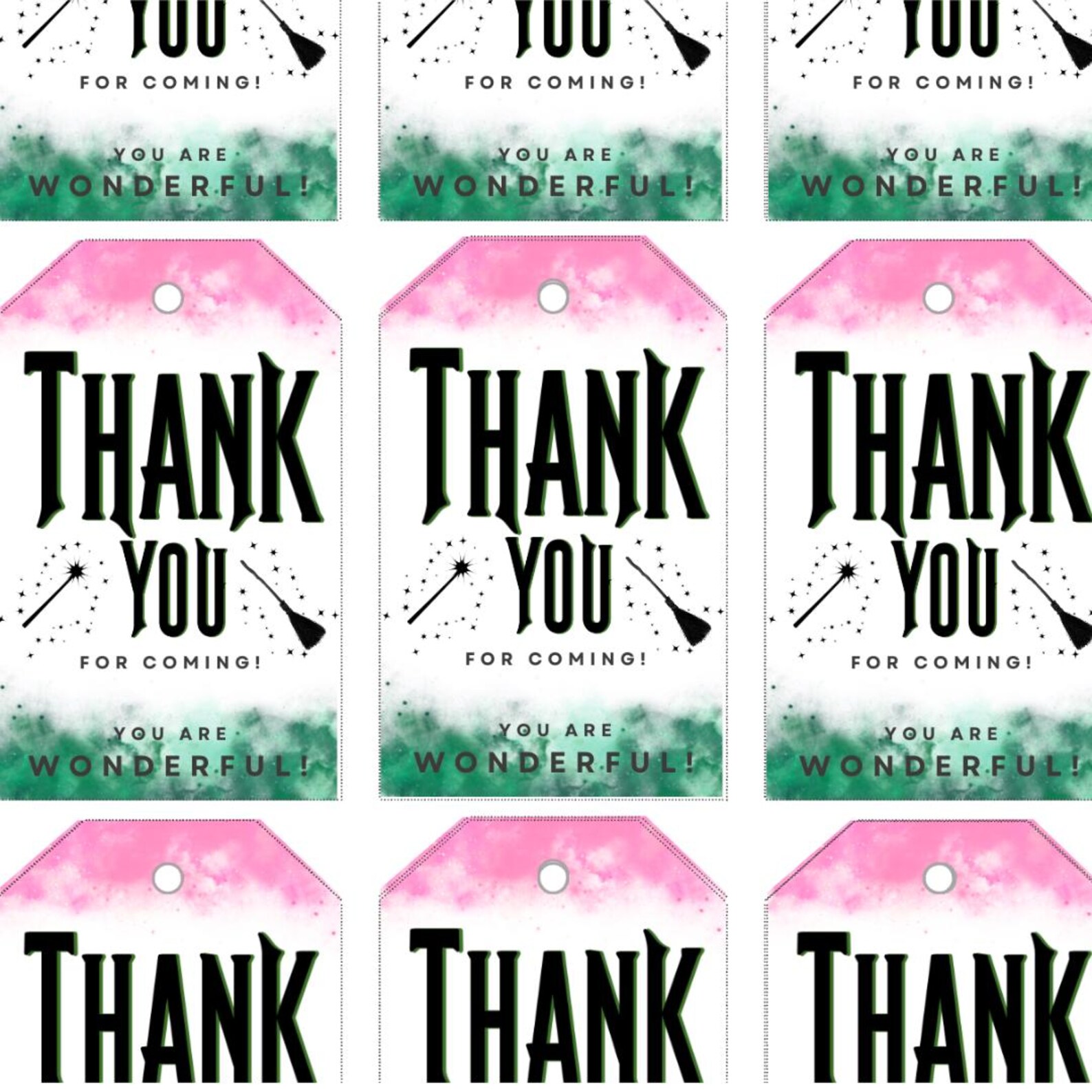 Printable Birthday Party Favor Tags Wicked the Movie Party Supplies ...