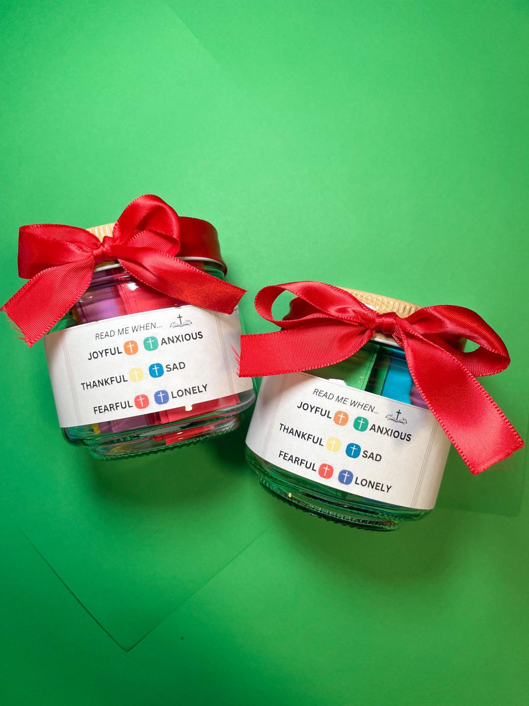 Color Coded Bible Verse Jar for Feelings, Gift for Him Her, Scripture ...