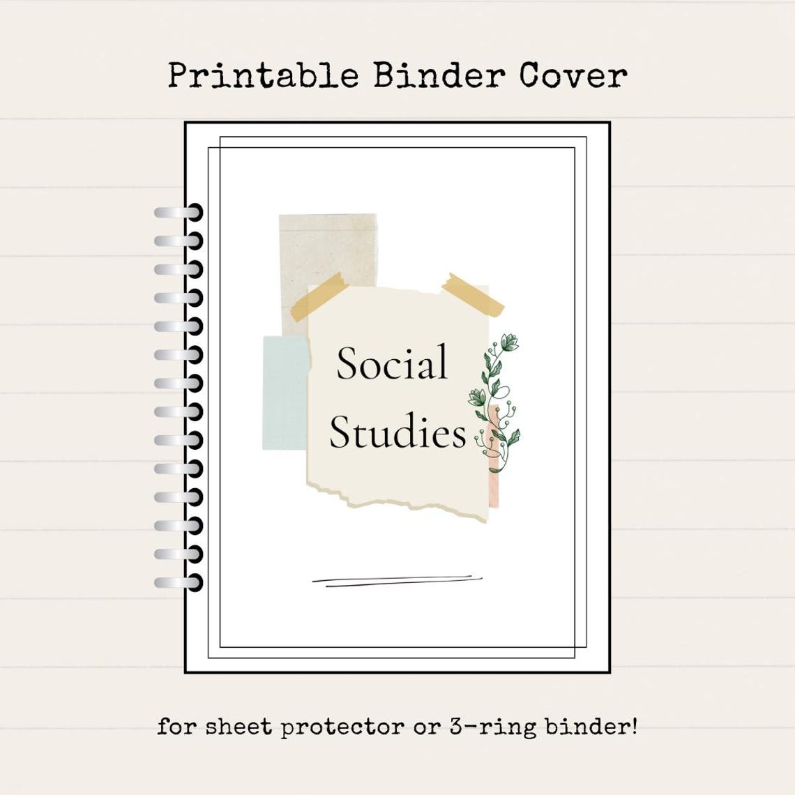 School / College Binder Covers - Printable Binder Covers - Instant ...