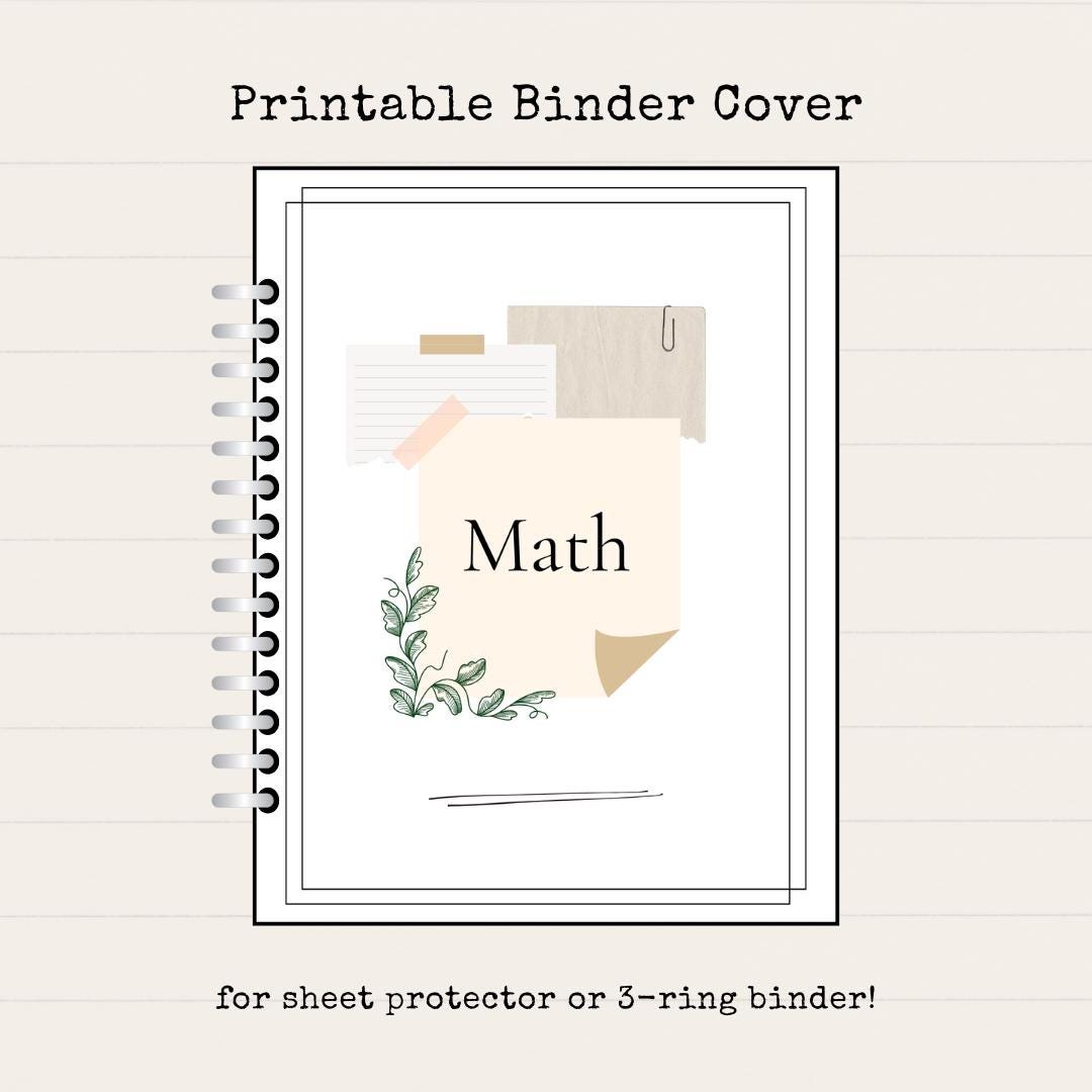 School / College Binder Covers - Printable Binder Covers - Instant ...