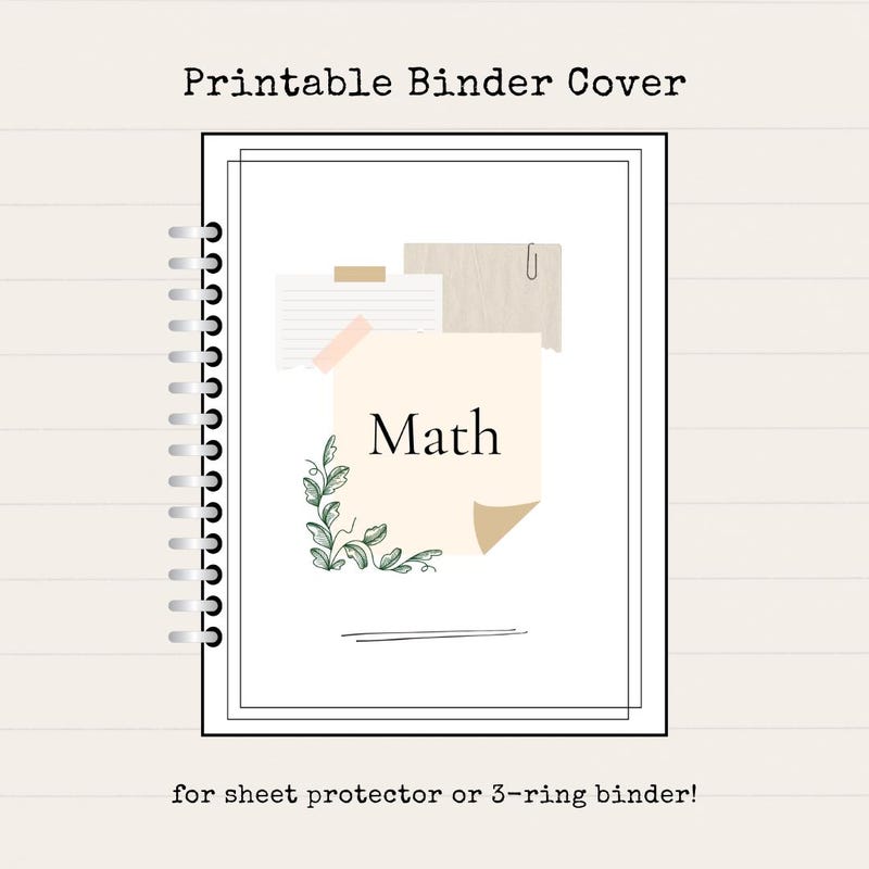 Math Binder Cover - Etsy