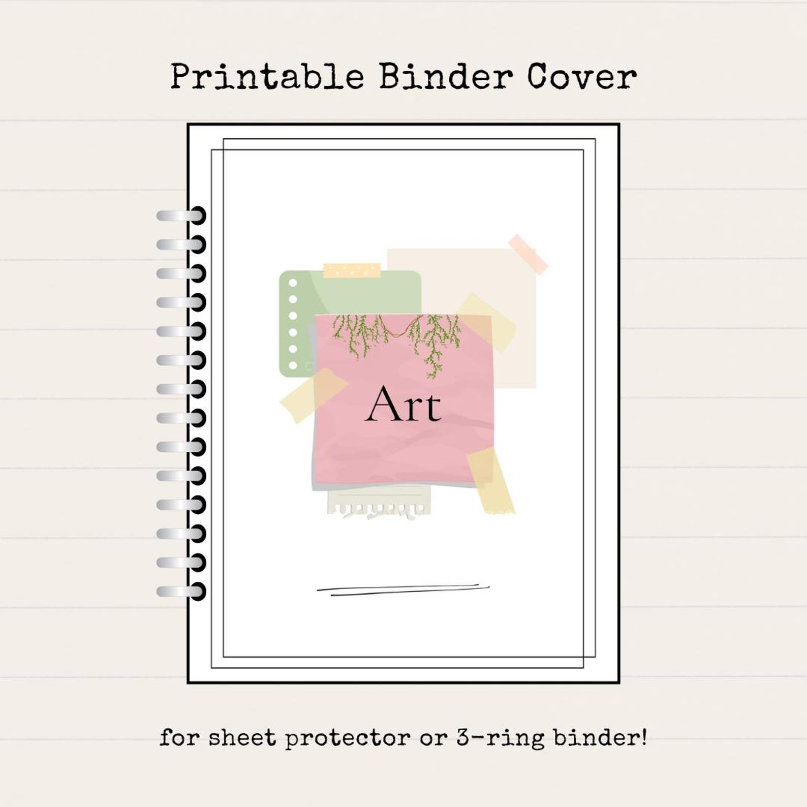 School / College Binder Covers - Printable Binder Covers - Instant ...