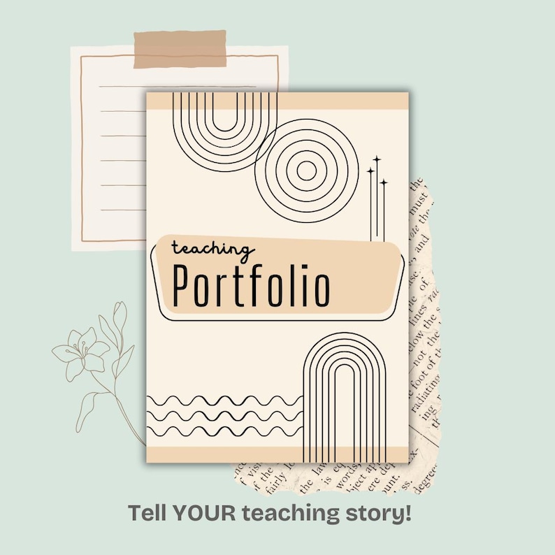 Teaching Portfolio Cover - Printable Front & Back Portfolio Covers - Etsy