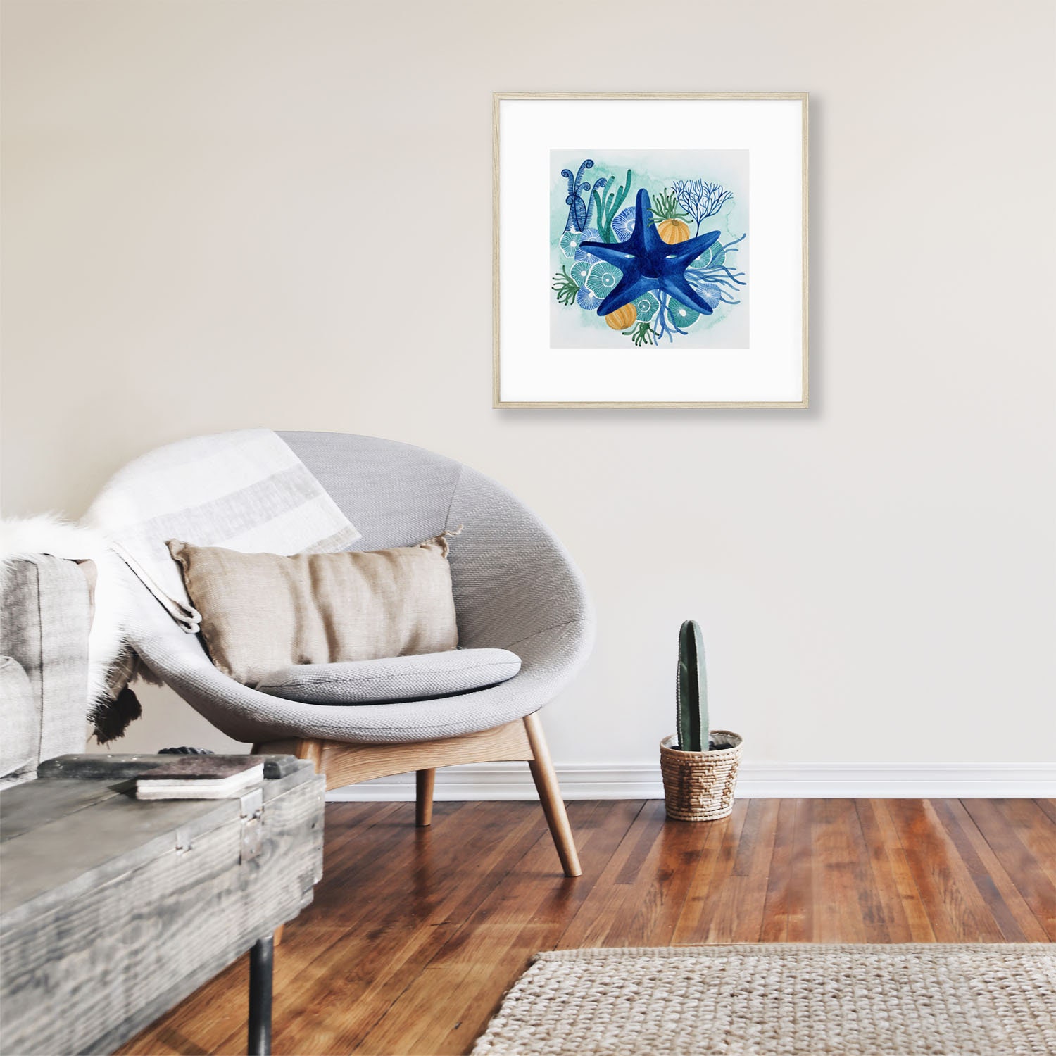 Indigo Starfish Original Watercolor Illustration - Etsy