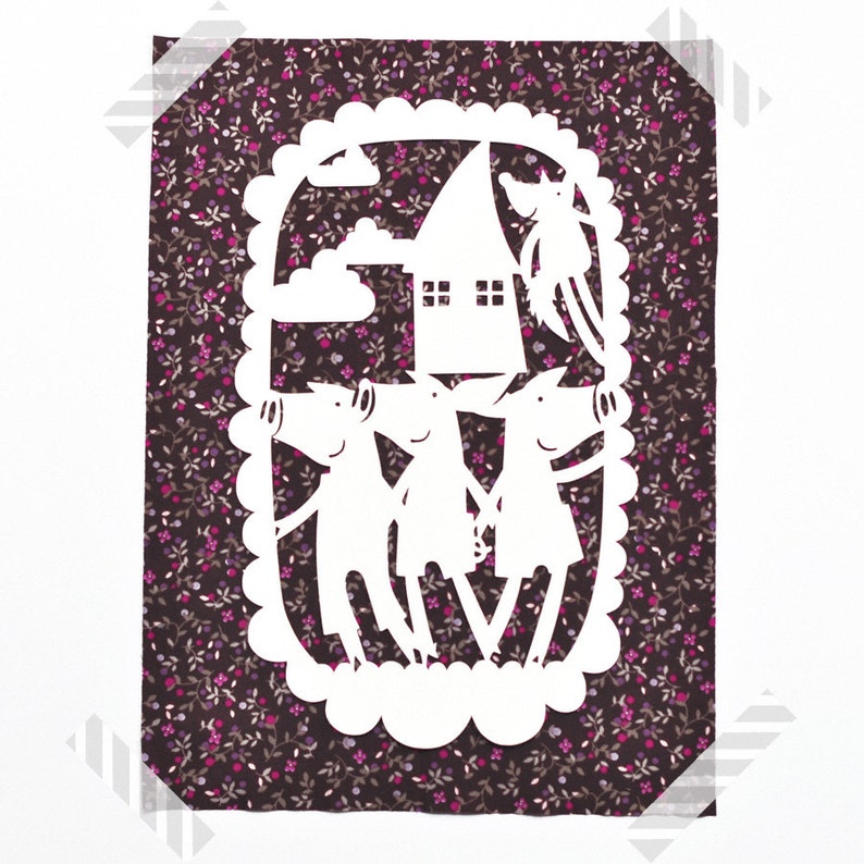 Paper Cut Out Poster for Nursery Room, Fairy Tales, Paper Cut Art ...