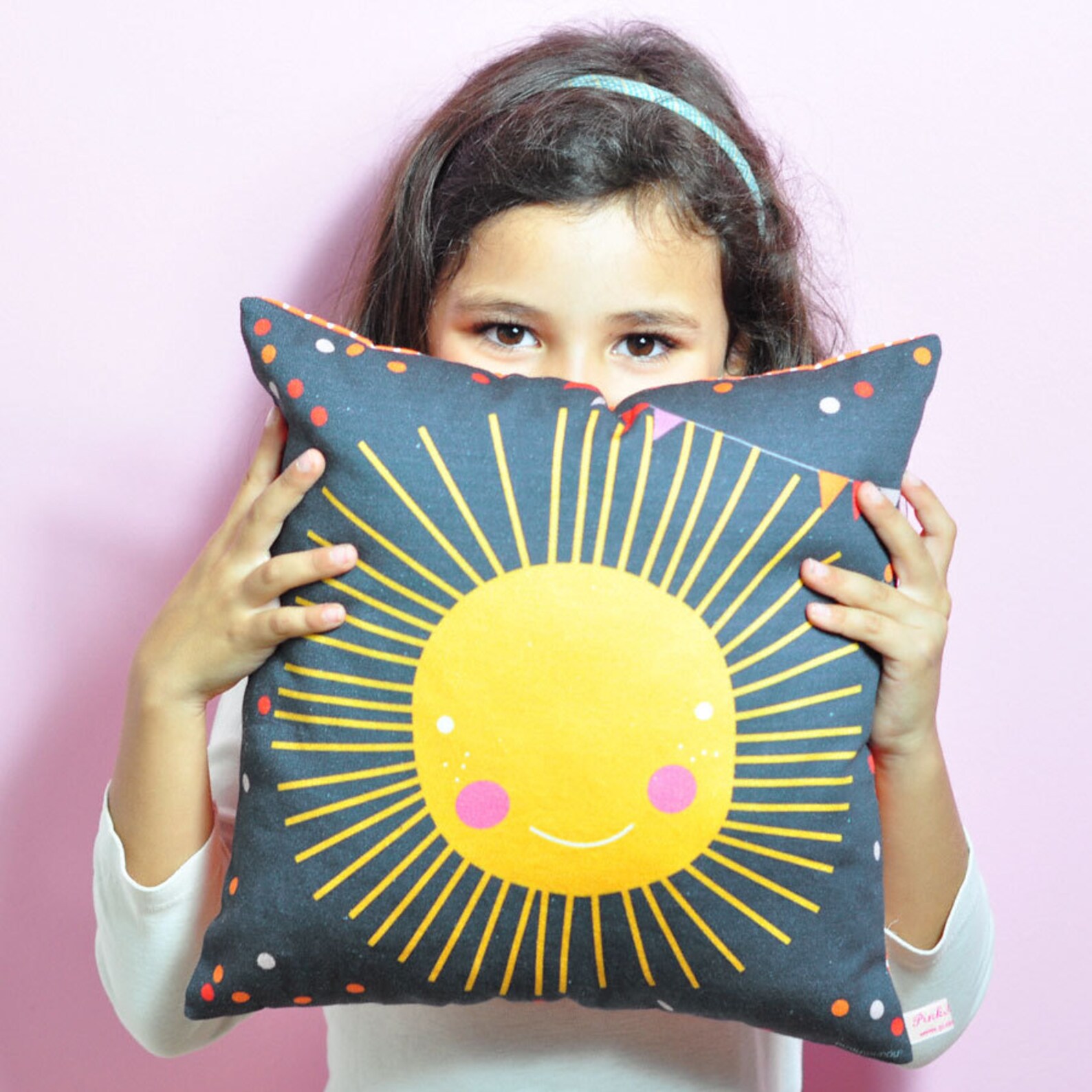Decorative Throw Pillow for Kids Room With Sun in Gray and - Etsy