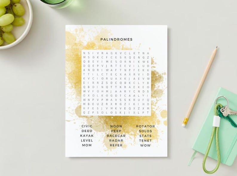 Custom Word Search Puzzle Gold & Yellow Frame Options - Etsy