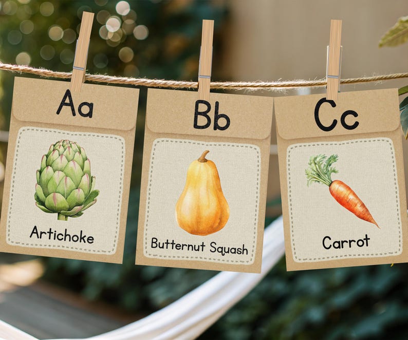 Fruit & Veggies Alphabet Banner, Farmers Market Baby, Locally Grown ...