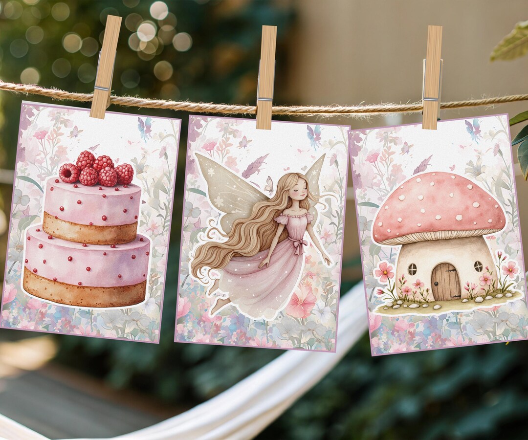 Fairy First Birthday Banner, Enchanted Garden Decor (instant Download ...