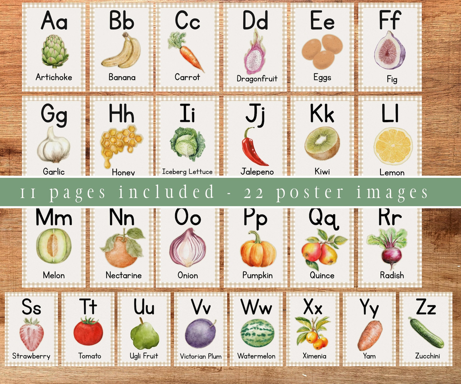 Fruit & Veggies Alphabet Banner, Farmers Market Baby, Locally Grown ...